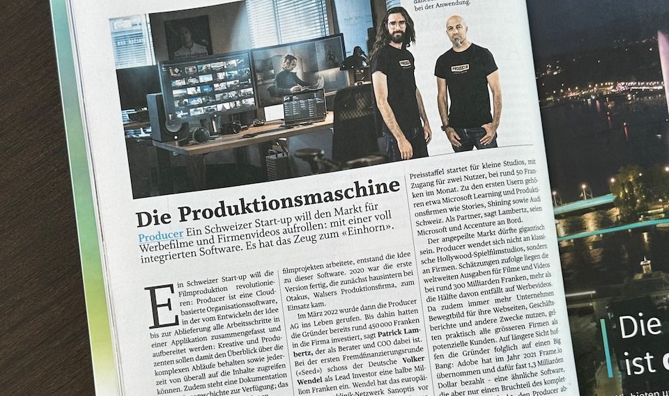 BILANZ Magazine: PRODUCER – The Production Machine - PRODUCER